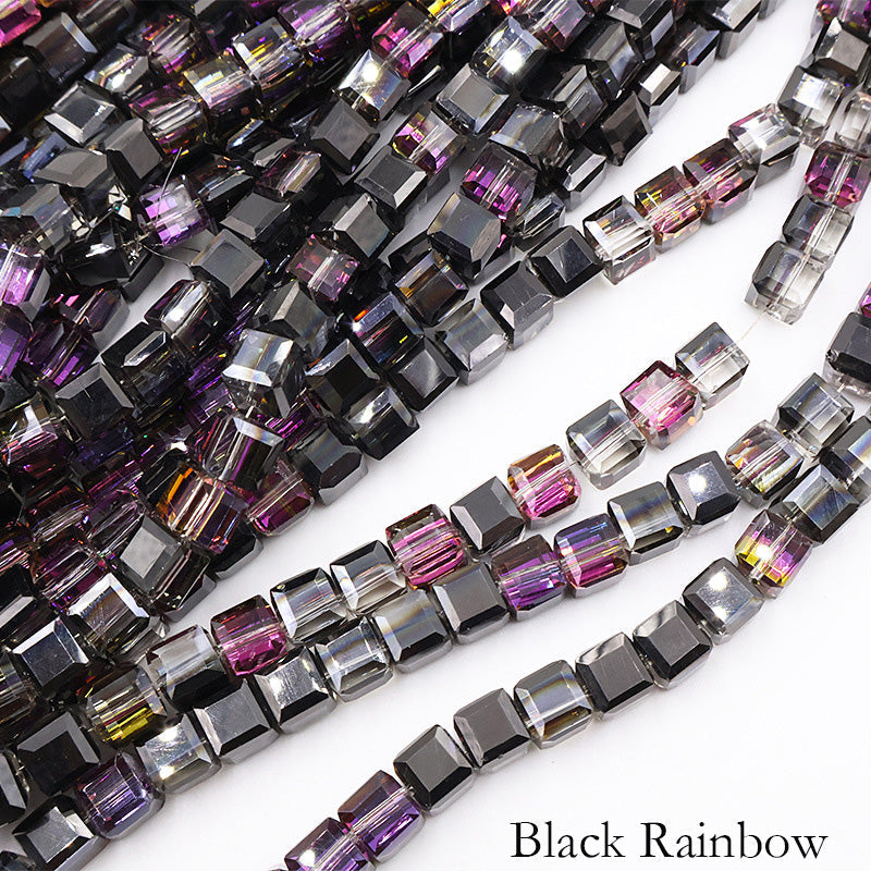 Premium 4/6/8mm Cube Crystal Beads - Ember Gilt Collection – girlglowdiy