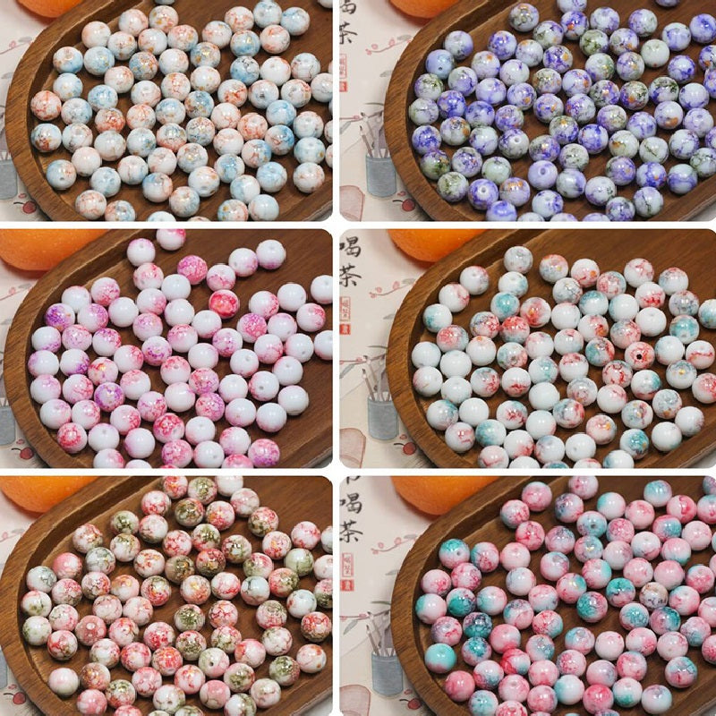10mm Ink-Wash Tie-dye Glass Round Beads – girlglowdiy